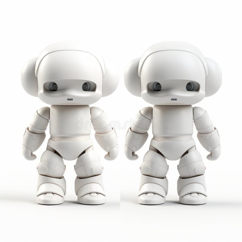 Elegant White Robots: a Stunning Blend of Realism and Precision Stock ...