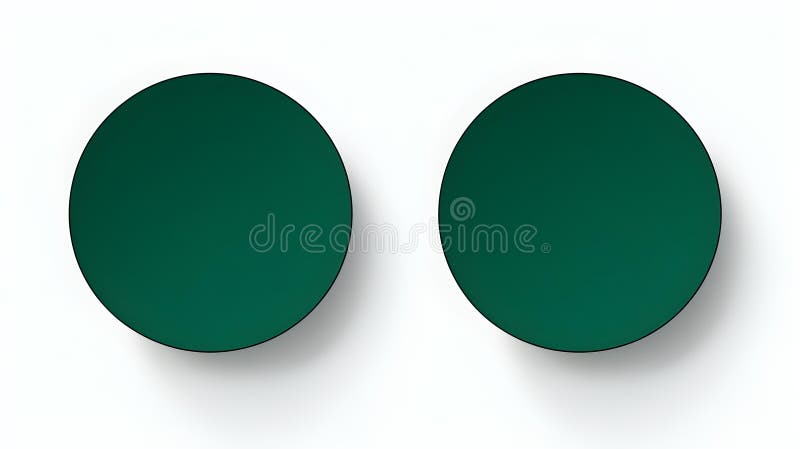 Two Dark Green Round Paper Notes on a White Background. Brainstorming ...