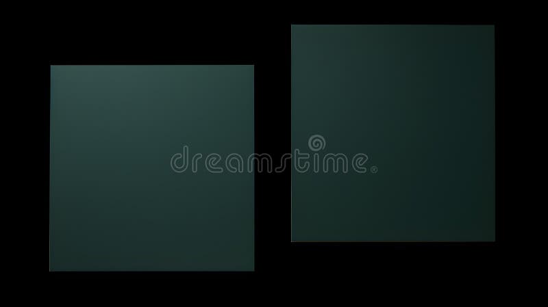 Two Dark Green Square Paper Notes on a Black Background. Brainstorming ...