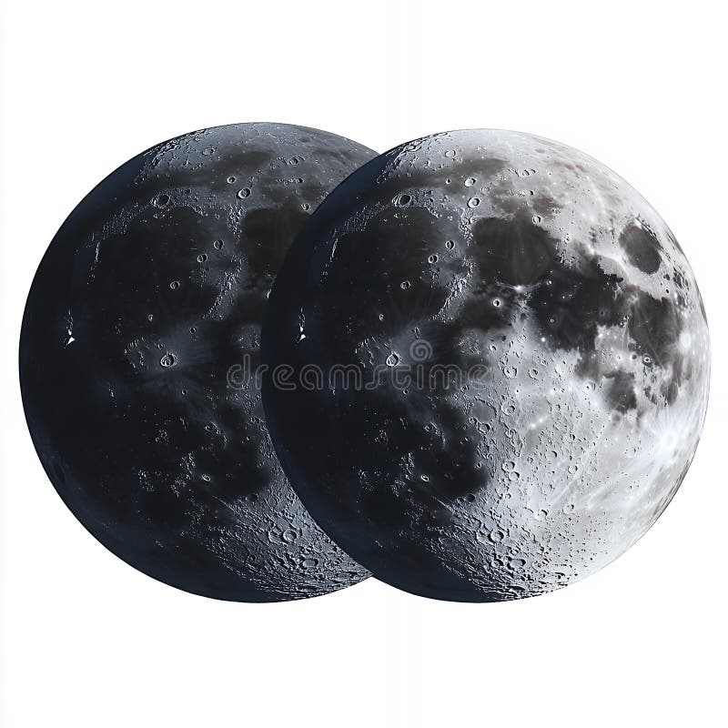 Two Dark Moons Celestial Space Objects Night Sky Astronomy Photo Art ...