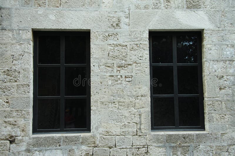 Dark windows on the facade stock photo. Image of catalunya - 118188738