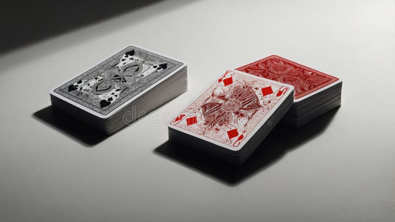 Two Decks of Playing Cards Resting on White Surface Stock Illustration ...
