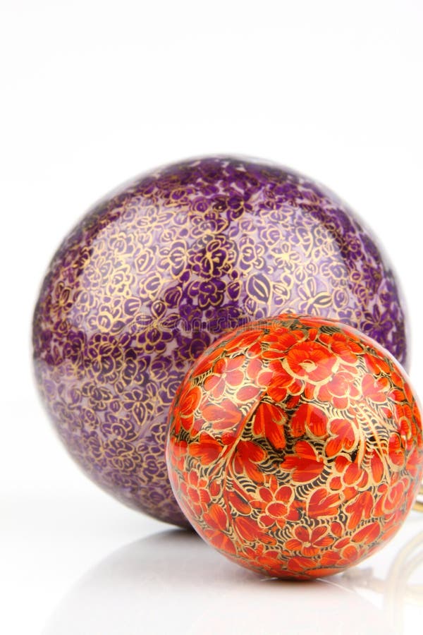 Two decorative balls stock image. Image of december, object - 12143409