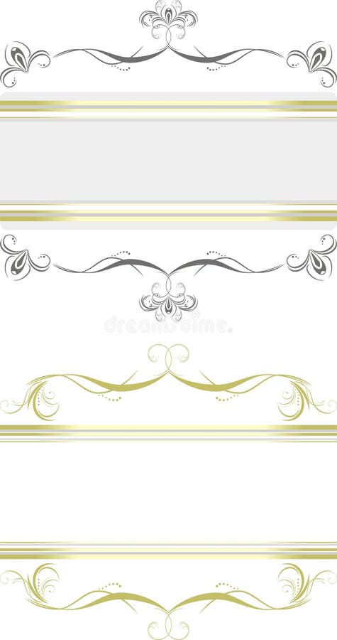 Two Decorative Floral Borders Stock Vector - Illustration of collection ...