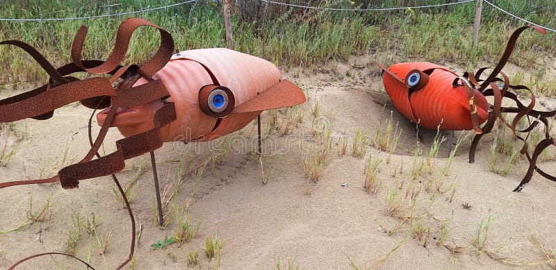 Two Decorative Octopuses Made from Iron and an Old Plastic Beacon or ...