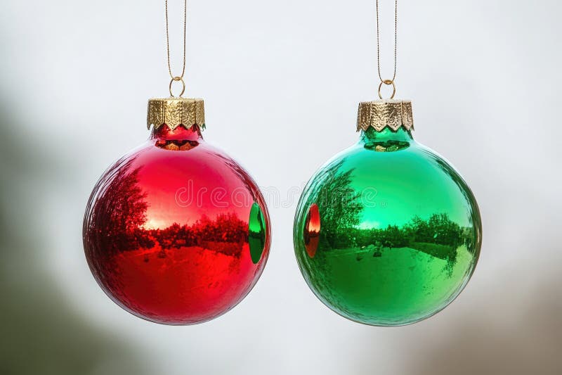 Two Decorative Ornaments Hanging from a String Stock Image - Image of ...