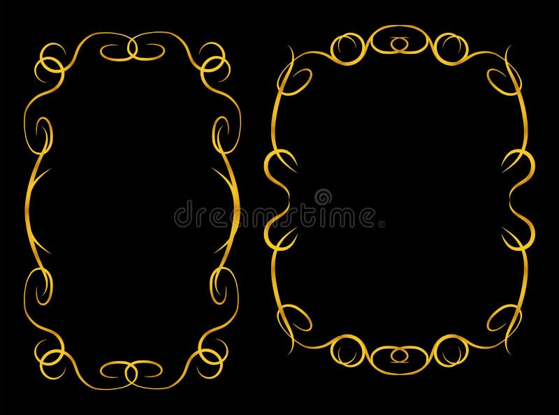 Two Decorative Twisted Frames for Photos and Decor Stock Illustration ...