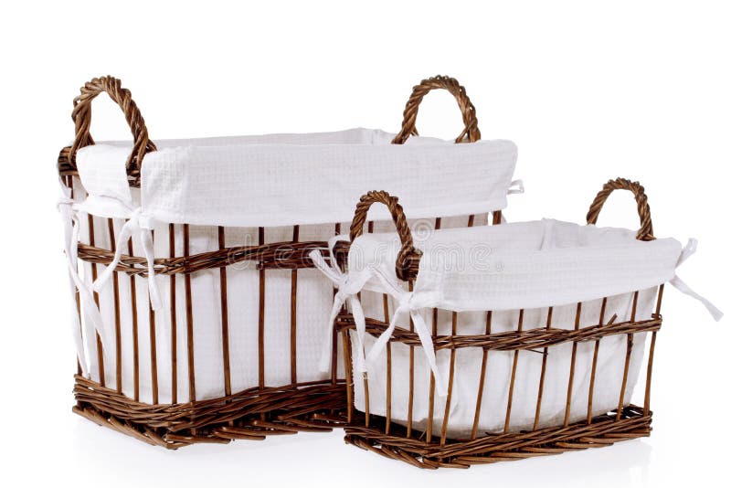 Two Decorative Woven Baskets Stock Image - Image of white, decoration ...