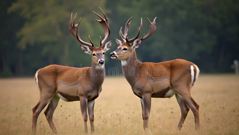 Two Deer in a Clearing Showcasing Companionship and Connection in ...