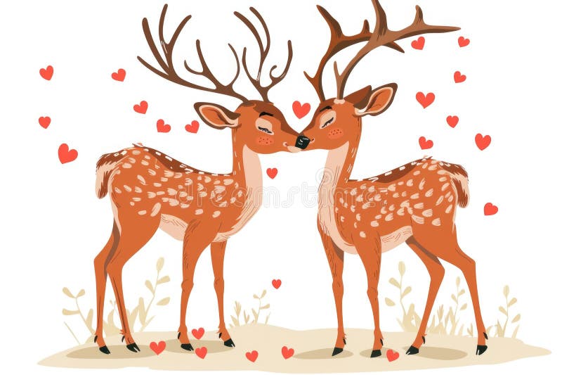 Two Deer Stand Side Natural Habitat Stock Photos - Free & Royalty-Free ...