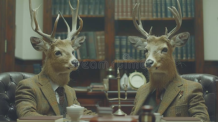 Two Deer in Suits stock illustration. Illustration of business - 334521903