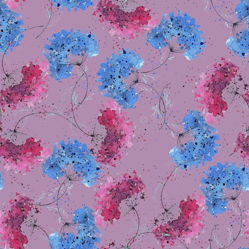 Two Delicate Flowers on a White Background Seamless Pattern Stock ...