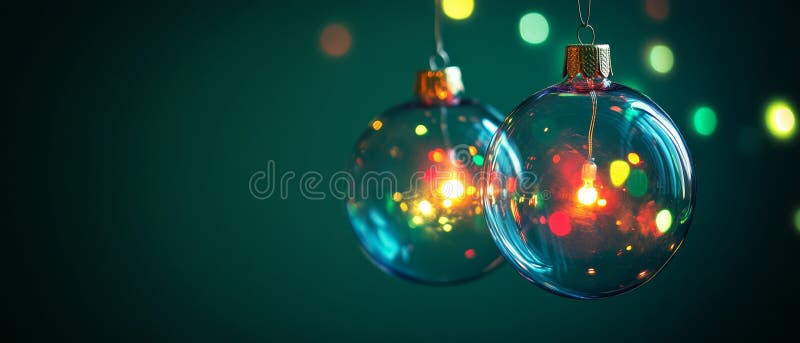 Two Delicate Glass Ornaments Dangle from a String, Beautifully ...