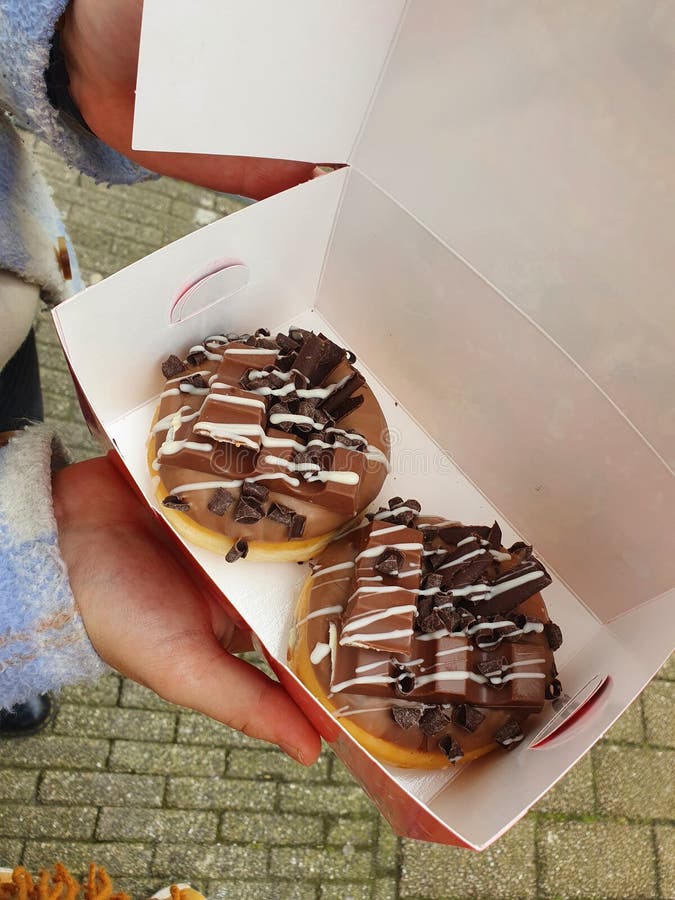 Two Delicious Chocolate Donuts Stock Photo - Image of delicious, pastry ...