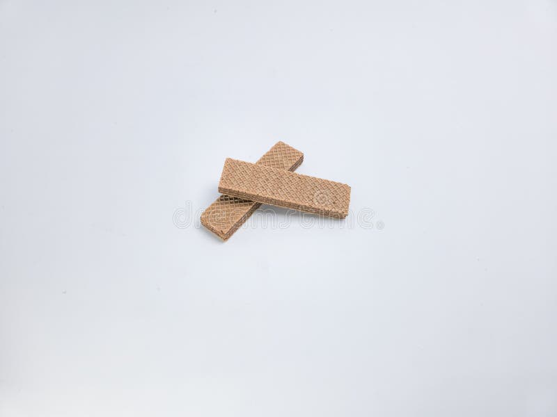 Two Delicious Chocolate Wafers Overlapping on a Clean White Background ...