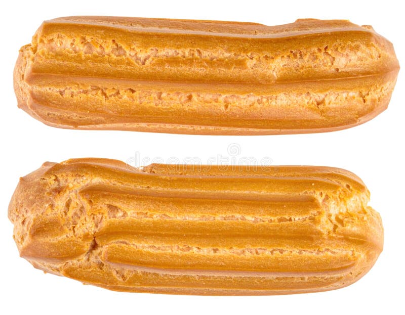 Two Delicious Eclairs Isolated on Transparent Background Stock Image ...