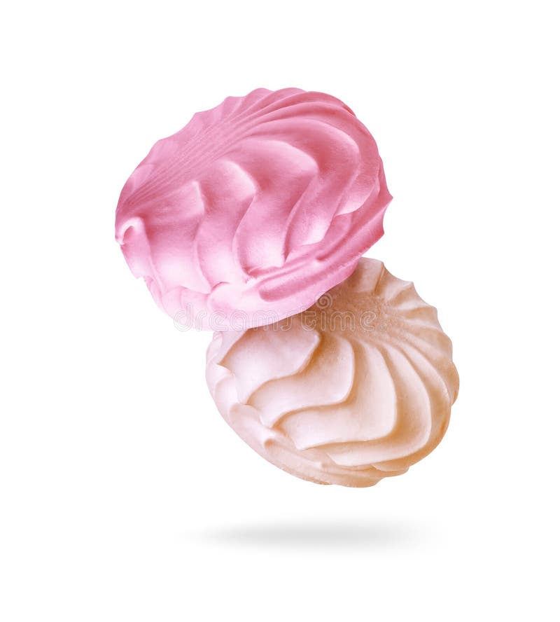 Two Delicious Zephyr in the Air Close Up Isolated on White Background ...