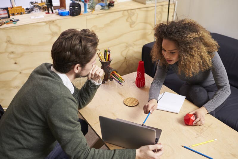 Two Designers Having Creative Meeting in Modern Office Stock Image ...