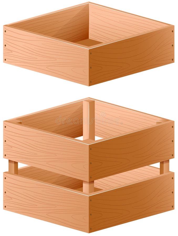 Wooden Box Designs with Different Texture of Wood Stock Vector ...
