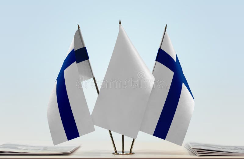 Two flags of Finland stock photo. Image of join, finance - 118984504