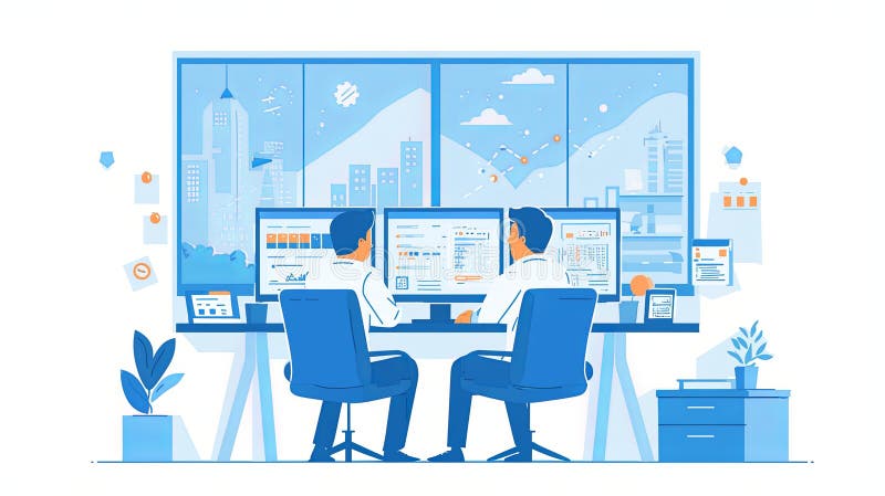 Two Developers Collaborating on a Project in a Modern Office Setting ...