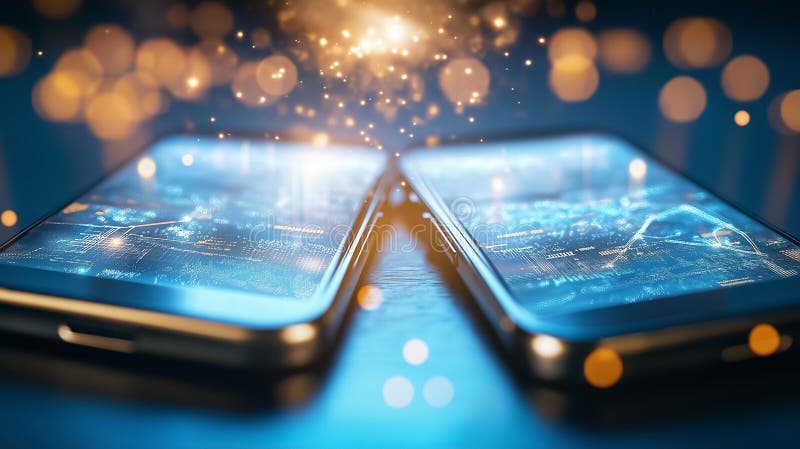 Two Devices Showcase a Vibrant Representation of Data Exchange with ...