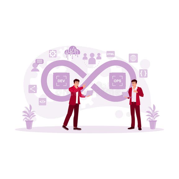 Two DevOps Software Developers and it Operations Engineers Work in an ...