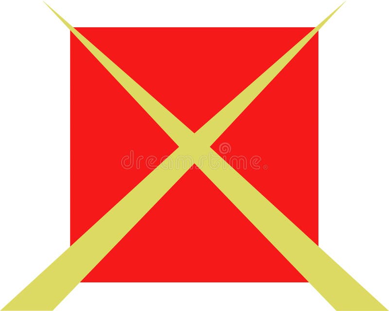 Two Diagonal Slashes Forming a Cross Over a Square for Use a Logo Stock ...