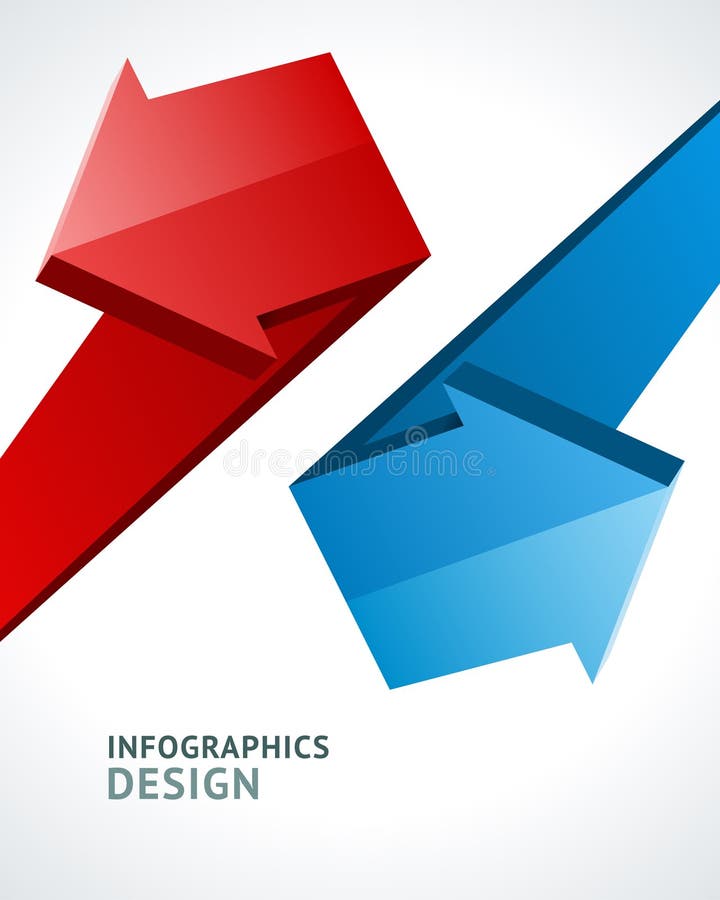 Two Diagonal Up Arrows Angled Geometric Infographics Scheme Design ...