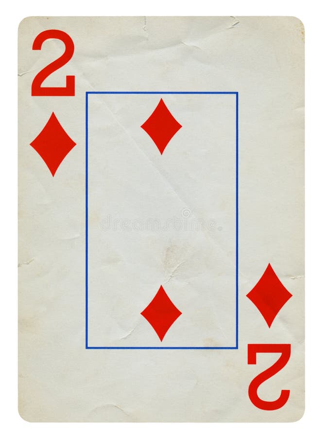 Two of Diamond Vintage Playing Card - Isolated on White Stock Photo ...