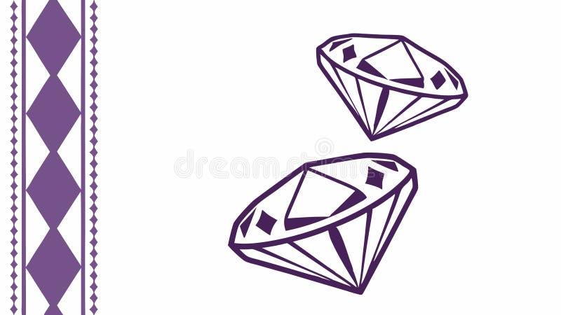 Two Diamonds with Striped Border, Elegance and Value. Vector Design ...