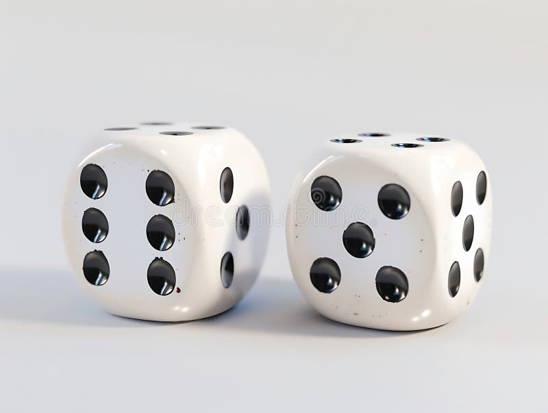 Two Dice with Black Dots in High Resolution Stock Illustration ...