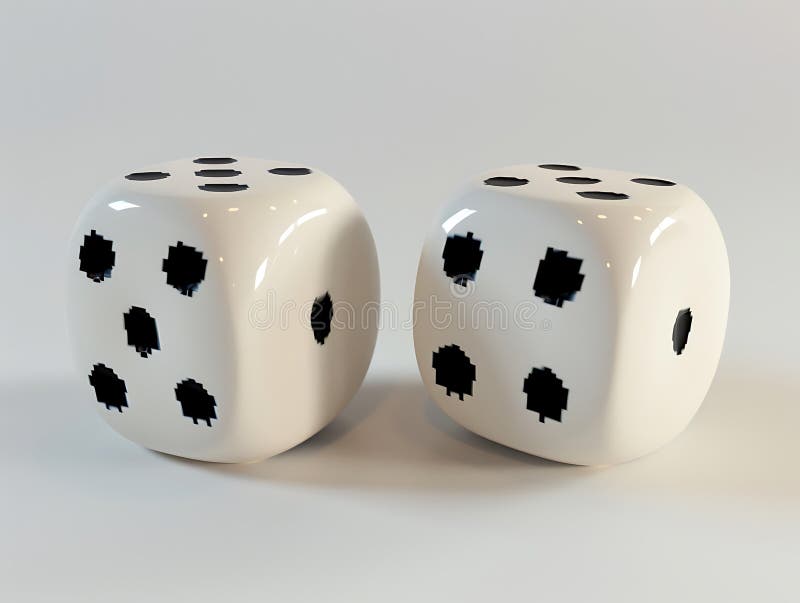 Two Dice with Black Dots in High Resolution Stock Illustration ...