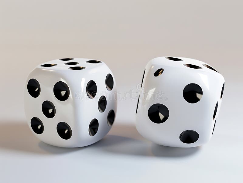 Two Dice with Black Dots in High Resolution Stock Illustration ...