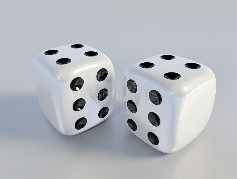 Two Dice with Black Dots in High Resolution Stock Illustration ...