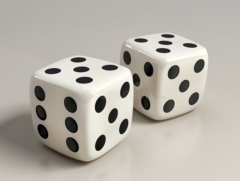 Two Dice with Black Dots in High Resolution Stock Illustration ...
