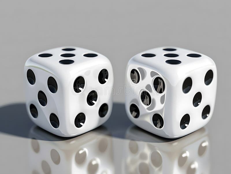 Two Dice with Black Dots in High Resolution Stock Illustration ...