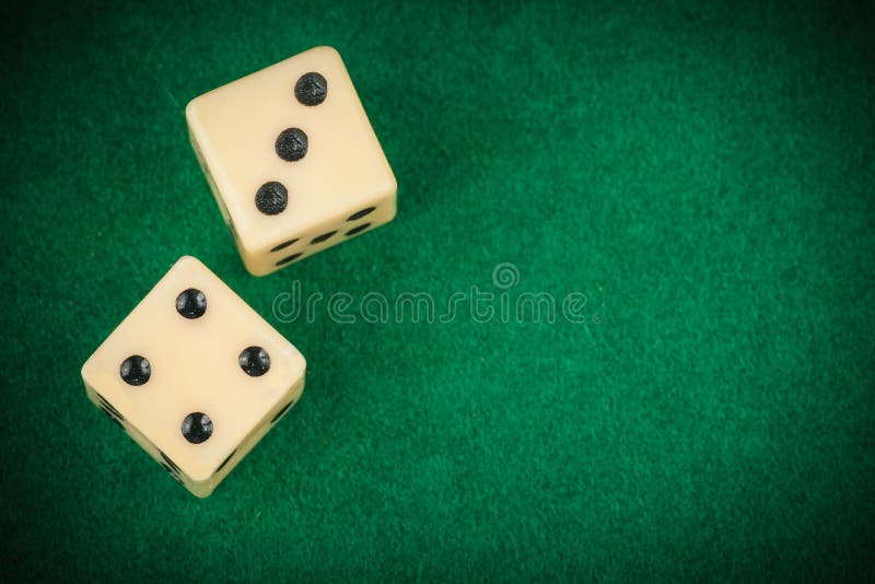 Two Dice on a Green Gaming Table Stock Photo - Image of green, gambling ...