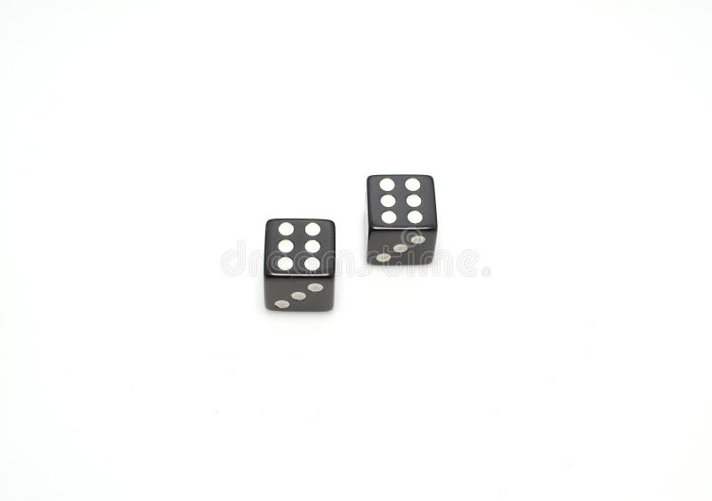 Two Dice with Number Six Double Isolated Stock Image - Image of ...