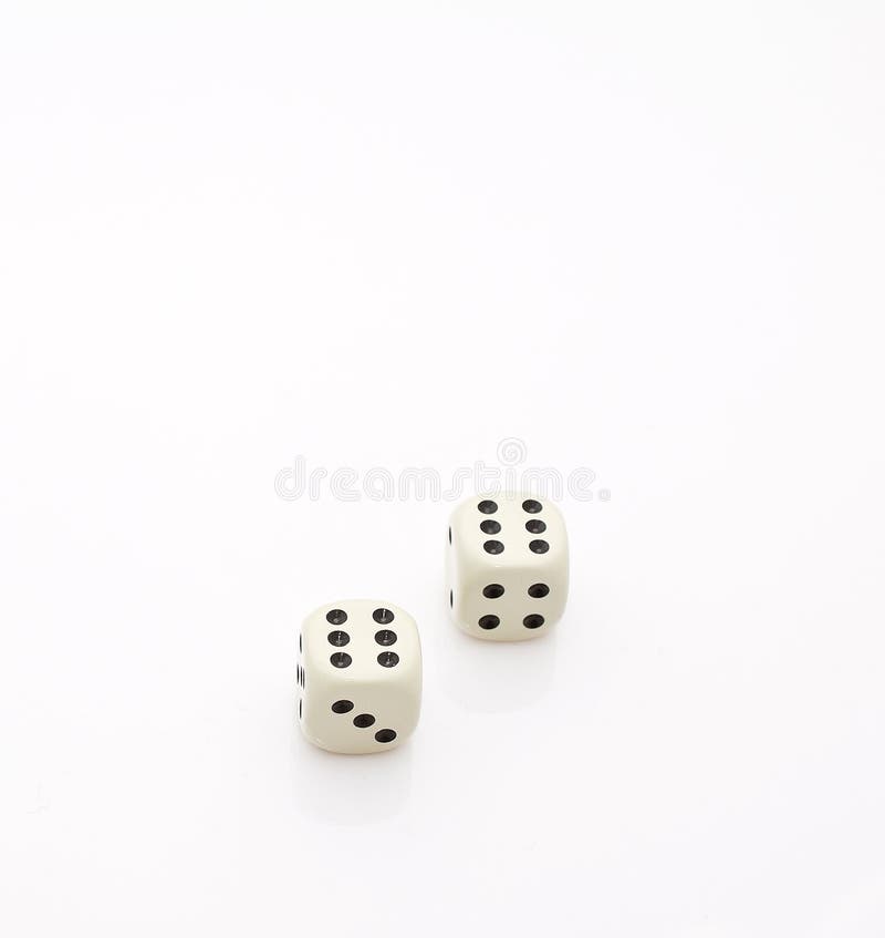 Two Dice and Number Six Double Isolated on White Background. Stock ...