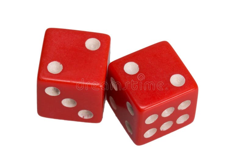 Two Dice Showing Two and Four Stock Photo - Image of white, luck: 91139122