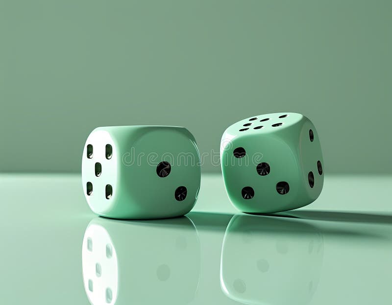 Two Dice Sitting on Top of a Table Stock Illustration - Illustration of ...