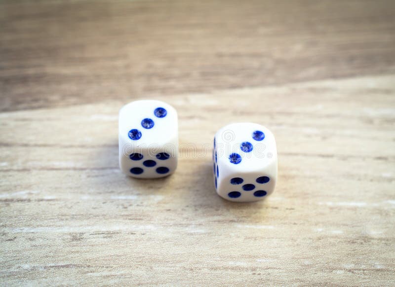 Two dice on the table stock photo. Image of black, probability - 102339174