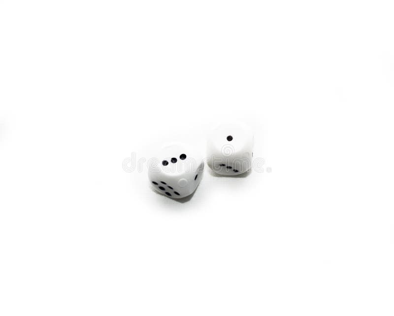Two Dice on White Background Stock Image - Image of odds, closeup ...