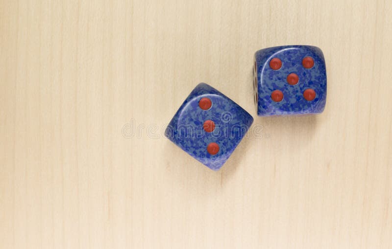 Two dice on a wood surface stock photo. Image of face - 43911748