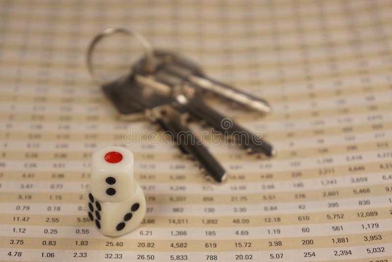 Two dices with keys stock photo. Image of dice, ballpoint - 32993508