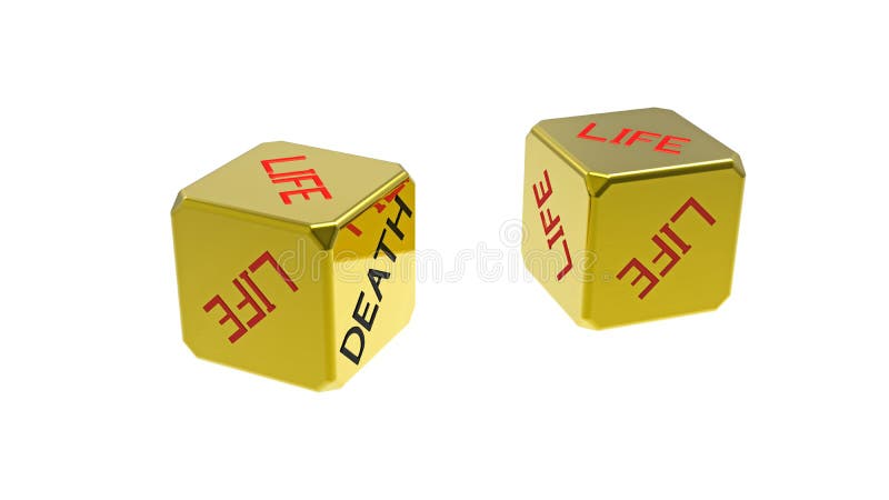 Two dices life death stock illustration. Illustration of failure - 15542188