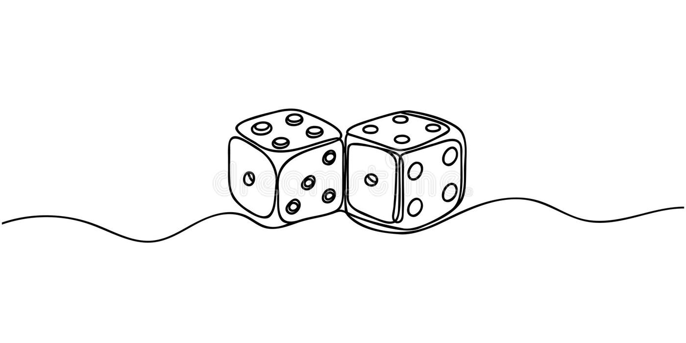 Dice One Line Stock Illustrations – 485 Dice One Line Stock ...