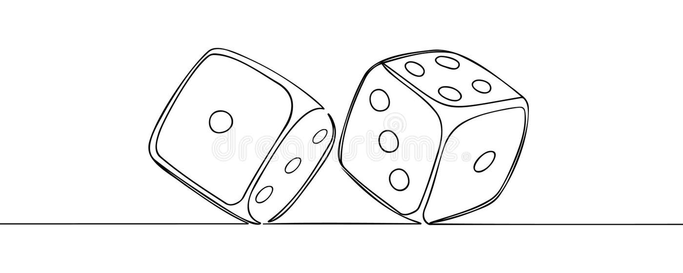 Dice Line Drawing Stock Illustrations – 1,288 Dice Line Drawing Stock ...