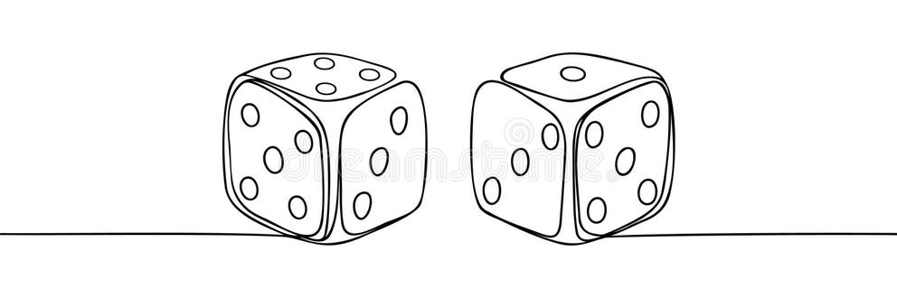 Dice Line Drawing Stock Illustrations – 1,175 Dice Line Drawing Stock ...